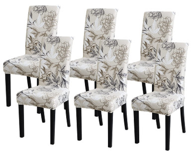 FORCHEER Chair Covers for Dining Room Set of 6,Stretch Kitchen Chair ...