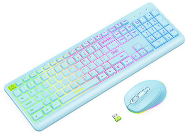 Wireless Keyboard and Mouse Backlit - Rechargeable Keyboard Mice Combo ...