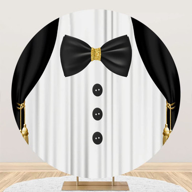 Yeele 7.5x7.5ft Gentleman Tuxedo Round Backdrop Cover Black and White ...