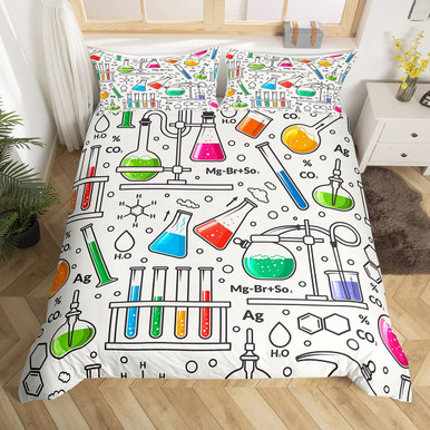 Erosebridal Chemistry Bedding Set Colorful Chemical Test Tube Comforter ...