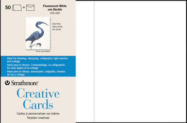 Strathmore Creative Cards with Envelopes, Fluorescent White Deckle, 5x6 ...