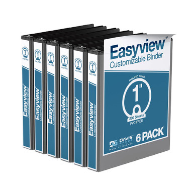 EasyView Premium 1-Inch Binders with Clear-View Covers, 3-Ring Binders ...