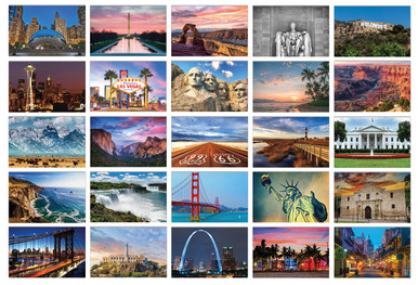 Better Office Products 50 Pack Travel Postcards, Famous US Landmarks ...