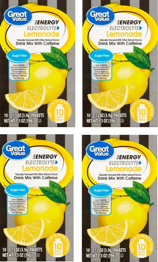 Great Value Sugar Free, Low Calorie ENERGY Lemonade Drink Mix ...