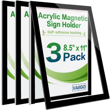 VAIIGO 8.5" x 11" Acrylic Magnetic Sign Holder Wall Mount, Self ...