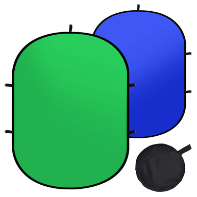 Julius Studio 5 x 7 ft./152cm x 213cm Green & Blue Popup Screen ...