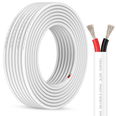 GOOVER 18 Gauge 2 Conductor Electrical Wire,18 AWG LED Wire Stranded ...