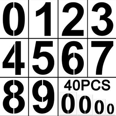 40Pcs Large Number Stencils Reusable Plastic Numbers Stencils Plastic ...