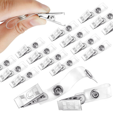 Double Hole Badge Clips Premium Clothing Friendly ID Badge Holders ...