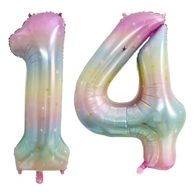 40 Inch Number Balloon Foil Balloon Number 14 Jumbo Giant Balloon ...