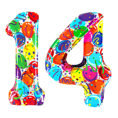 40 Inch Number Balloon Foil Balloon Number 14 Jumbo Giant Balloon ...