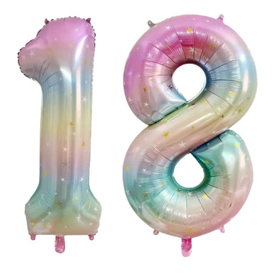 40 Inch Number Balloon Foil Balloon Number 18 Jumbo Giant Balloon ...