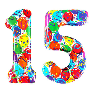 40 Inch Number Balloon Foil Balloon Number 15 Jumbo Giant Balloon ...