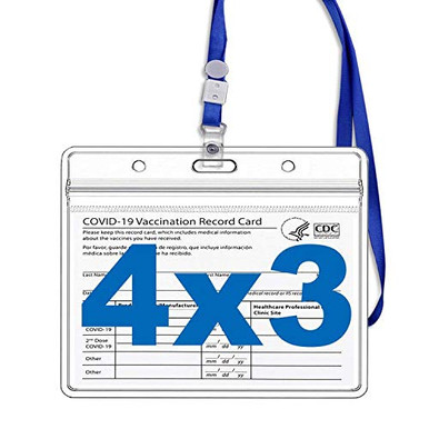 CDC Vaccination Card Protector with Lanyard 4 X 3 in Immunization ...