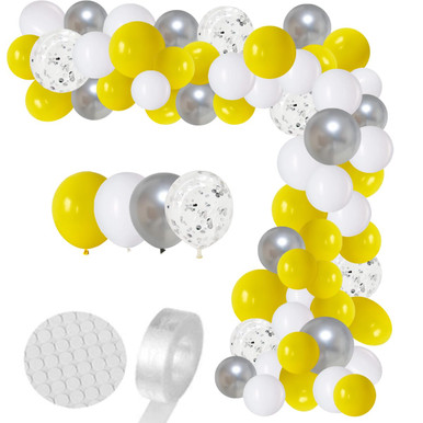Yellow and White Balloon Garland Kit - 122pcs White Yellow Balloons ...