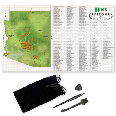 Golf Maps USA Arizona State Golf Scratch Map with 296 Courses - Scratch ...