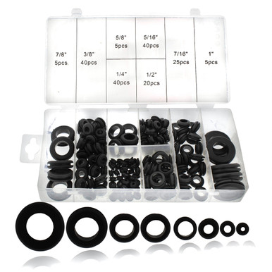 ABN Rubber Grommet Assortment Kit - 180 Piece Firewall Grommet Eyelet ...