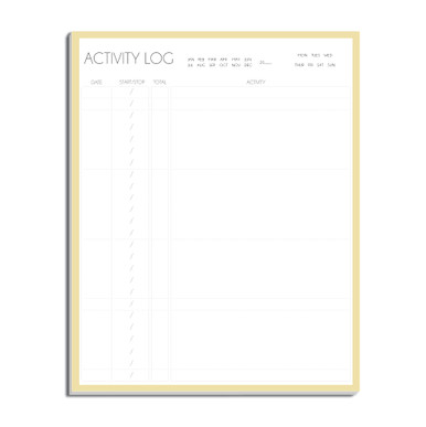 8x10 Activity Log Notepads for work, 60 Page Planner Pad | Log Book ...