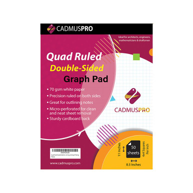 Quad Ruled Double Sided Graph Paper Pad, 8.5 x 11", (4 Squares per Inch ...
