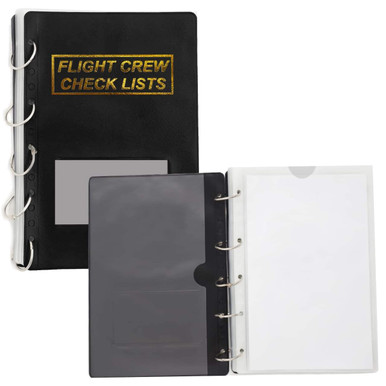 Flight Crew Checklist Binder (Black) with 5 Loose Leaf Rings - Includes ...