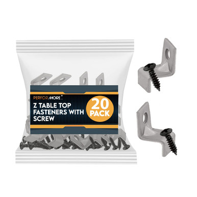 Performore 20 Pack Z Tabletop Fasteners with Screws, Heavy Duty Z Table ...
