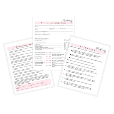 Mesotherapy Intake, Consent, and Aftercare Form | 75 Pack | 8.5 x 11 ...