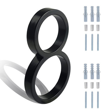 5 Inch Black House Number 8, Floating Modern House Numbers for Outside ...