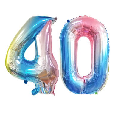 ESHILP 40 Inch Number Balloon Foil Balloon Number 40 Jumbo Giant ...