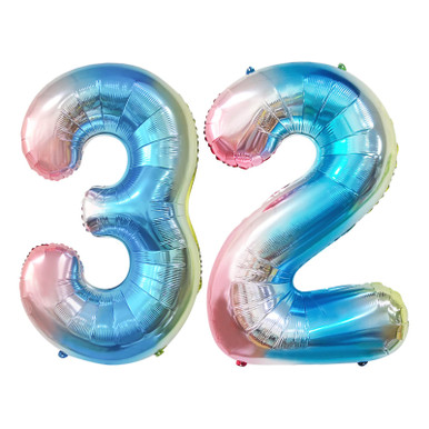 ESHILP 40 Inch Number Balloon Foil Balloon Number 32 Jumbo Giant ...