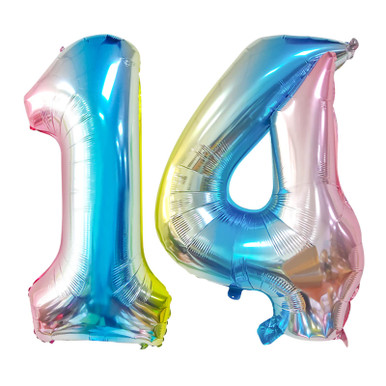 ESHILP 40 Inch Number Balloon Foil Balloon Number 14 Jumbo Giant ...