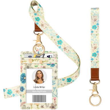 Azrra ID Badge Holder with Lanyards, ID Badge Card Holder with 1 Clear ...