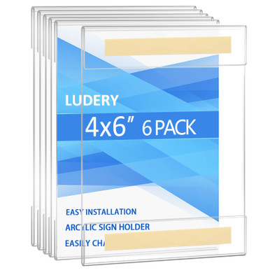 Ludery Acrylic Sign Holder 4x6, Sign Holder Wall mount Door Sign Memo ...