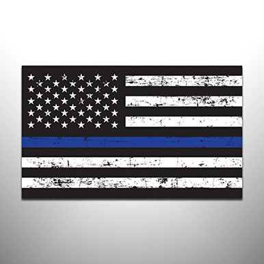 Thin Blue Line Distressed Flag Vinyl Decal Sticker Blue Lives Matter ...