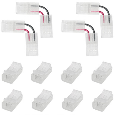 2-Pin 8mm COB LED Strip Wire Connectors Kit ITROLLE 4PCS L Shape ...