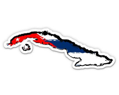 GT Graphics Express Cuba Country Shape Cuban Flag - 3 Inch Vinyl ...