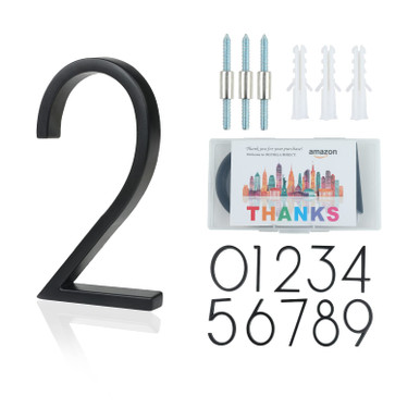 DEPHILA 5 Inches Metal House Numbers for Outside, Modern Floating House ...