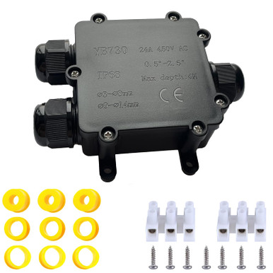 FDG Junction Box Outdoor Waterproof IP68 3 Way Plug Line Coaxial Cable ...