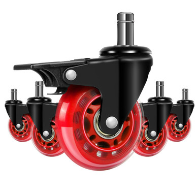 Office Chair Wheels with Brake Replacement Rubber Desk Chair Casters ...