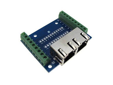Dual RJ45 Ethernet Connector Breakout Board w/ LED Screw terminals ...