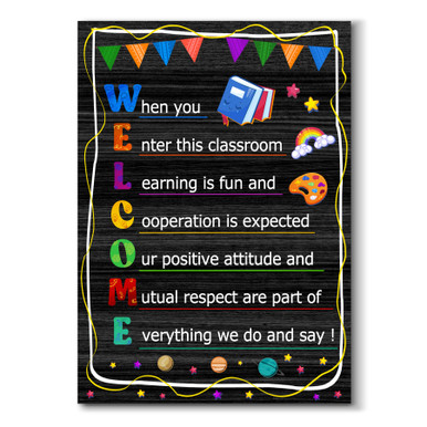 JUESMOS Welcome Poster for Classroom Decorations Motivational Posters ...
