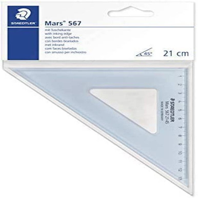 Staedtler Mars 567 21-45 Set Square 45/45 Degree, 20 cm - Blue ...