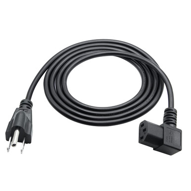 Right Angle Computer Power Cord 5.9FT,3 Prong Left Angle Monitor Power ...
