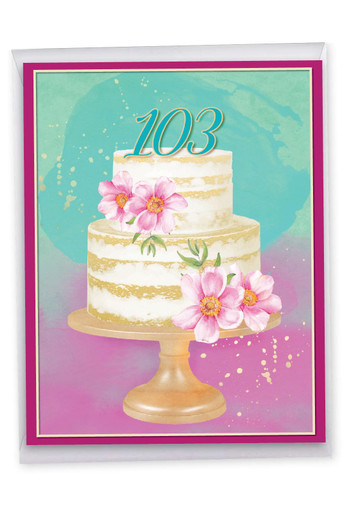 NobleWorks Jumbo 103th Milestone Birthday Greeting Card From Us 8.5 x ...