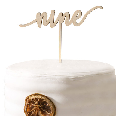 Wood Cake Toppers Nine Year Sign - Birthday Cake Topper Decorations ...