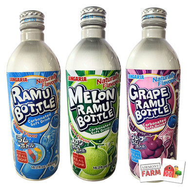 Sangaria Ramu Bottle Carbonated Soft Drink (3 Pack) Original, Melon ...