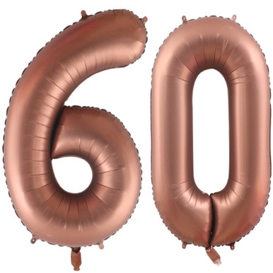 42 Inch Brown Number 60 Balloons Jumbo Digital 60 Foil Mylar Party ...