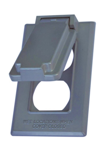 Topaz TOPWCV1DUP Vertical GFCI Single Gang Covers Gray Weatherproof Box ...
