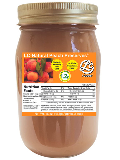 Low Carb Foods Peach Preserves Jam | 100% All Natural Ingredients |Best ...