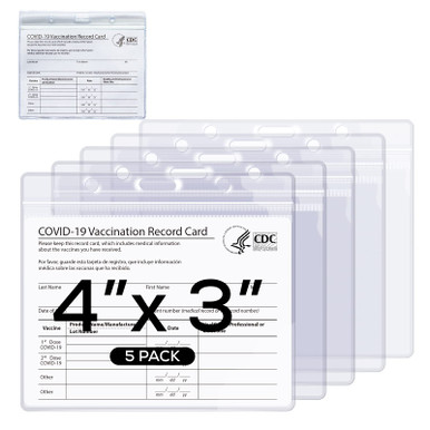 5 Pack CDC Vaccination Card Protector, 4" X 3" Immunization Record ...
