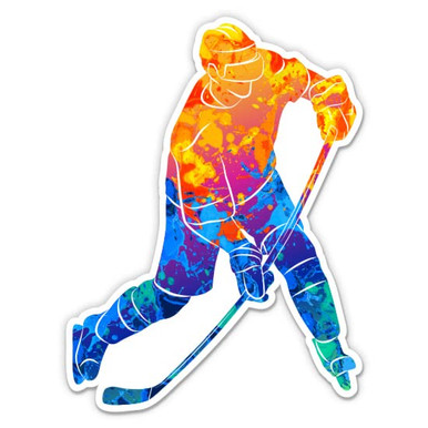 GT Graphics Express Ice Hockey Player Colorful - 3 inches Vinyl Sticker ...